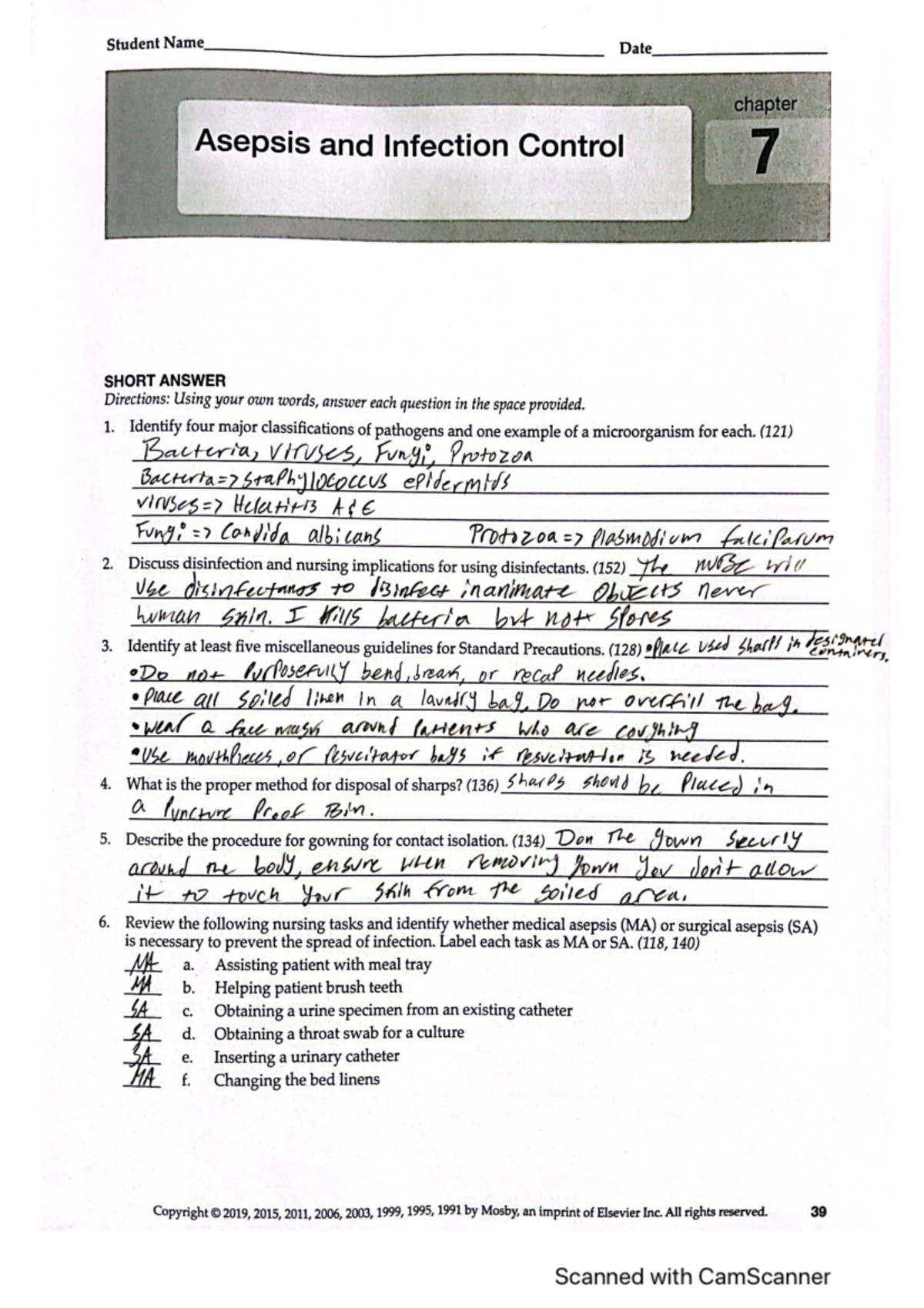 Chapter 7 Asepsis & Infection Control - Comprehensive Study Guide - Studocu