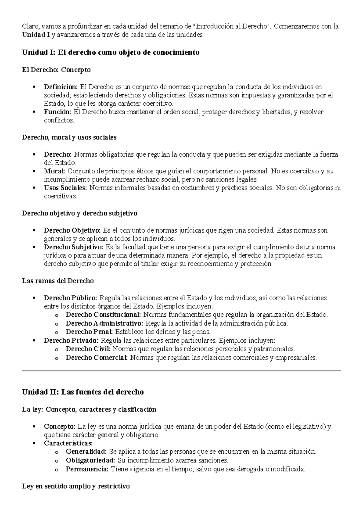 Resumen del Temario - Introducción al Derecho (ID 101) - Studocu