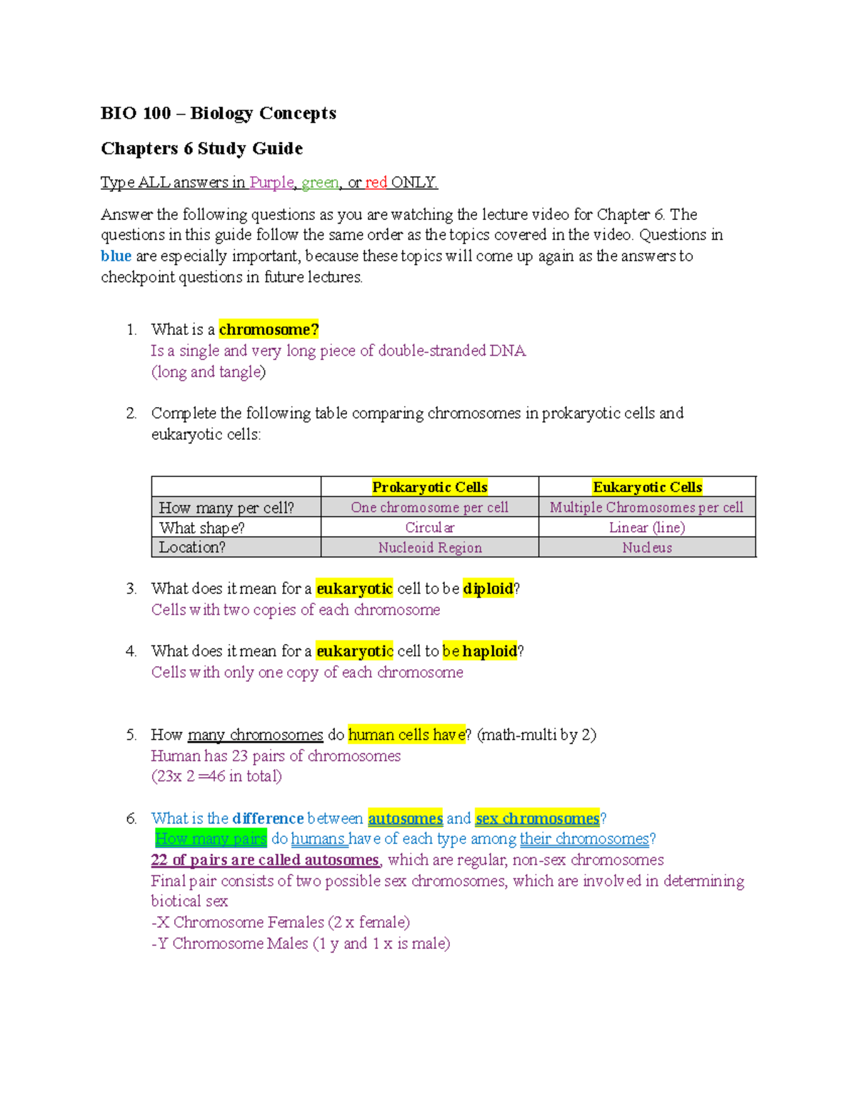 BIO 100 – Chapter 6 Study Guide: Cell Cycle & Mitosis Concepts - Studocu