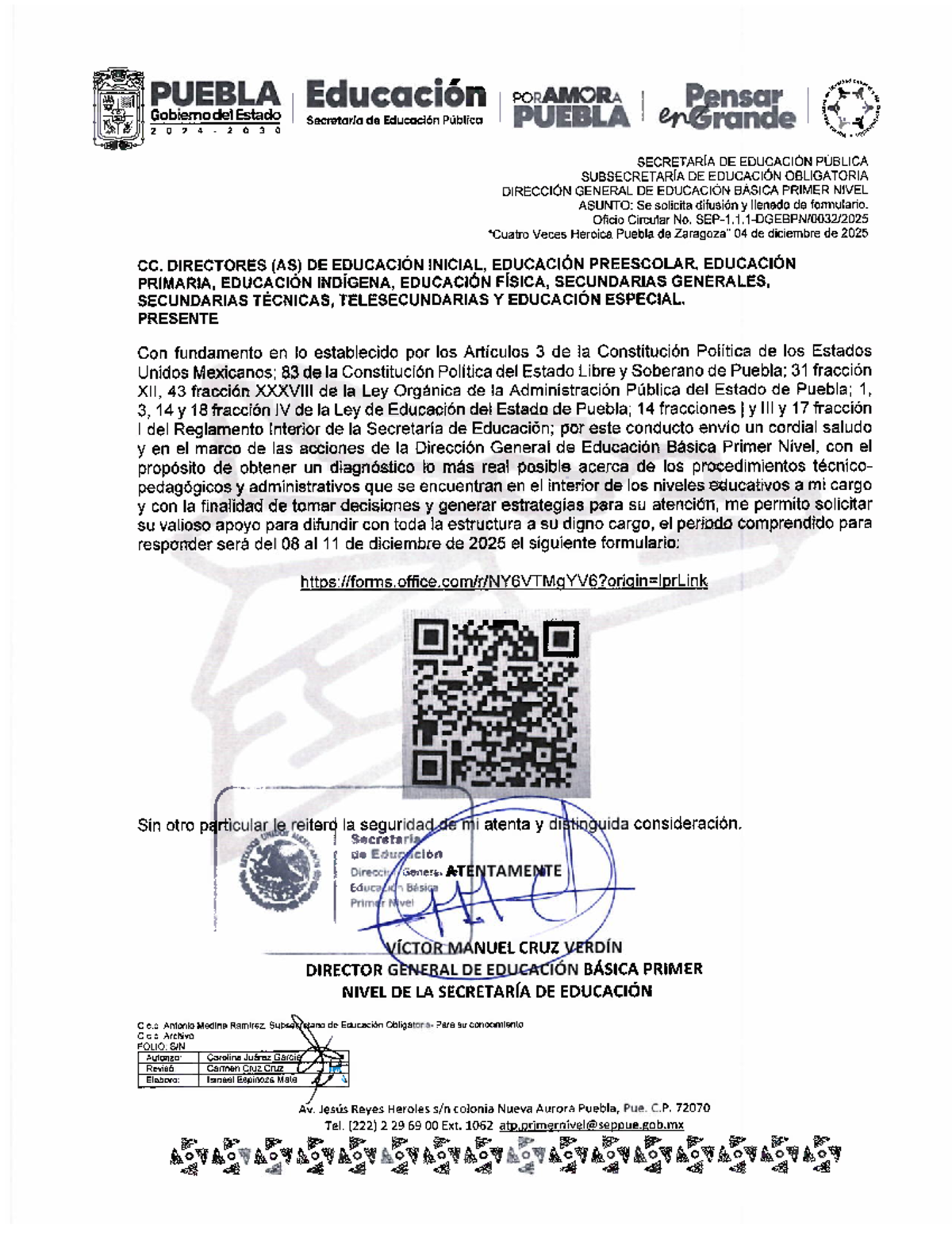 Circular 032 - Informe sobre Procedimientos Educativos 2025 - Studocu