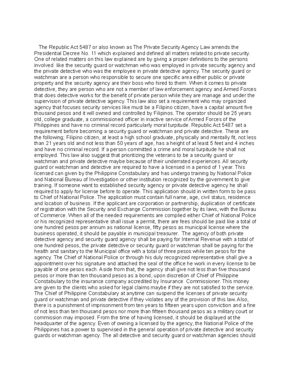 Legal Analysis of RA 5487 - The Republic Act 5487 or also known as The ...