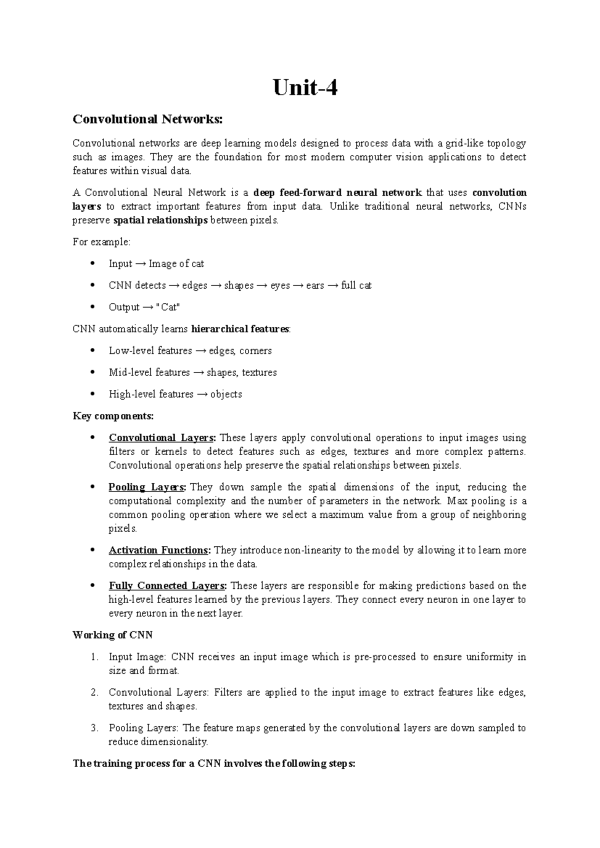 Unit-4 Deep Learning: Convolutional Networks Overview and Applications ...