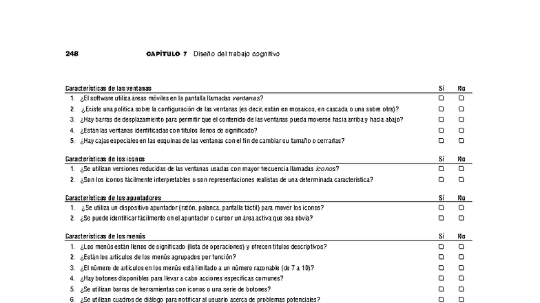 248 A9p7r9 Capítulo 7: Diseño del Trabajo Cognitivo y Métodos Estándares - Studocu