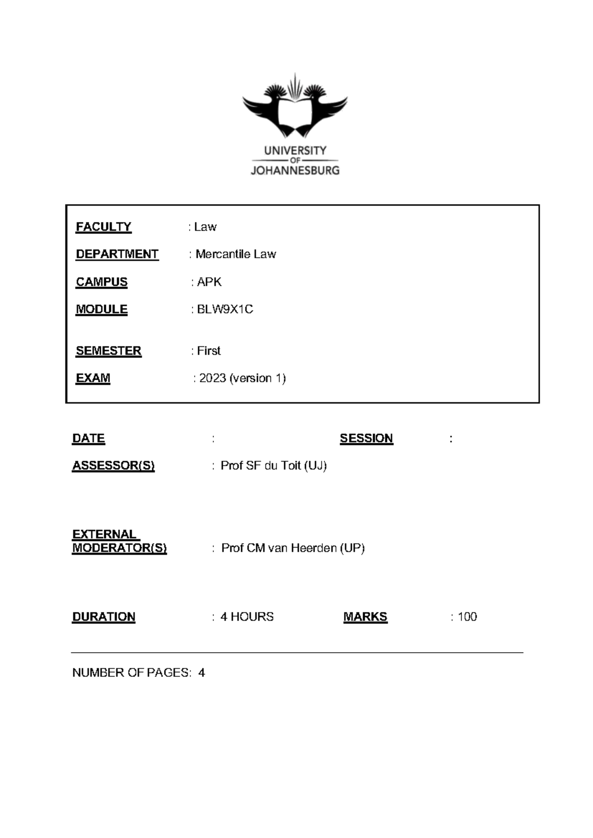 BLW9X1C - Banking Law (LLM) 2023 Final Exam Past Paper - Studocu