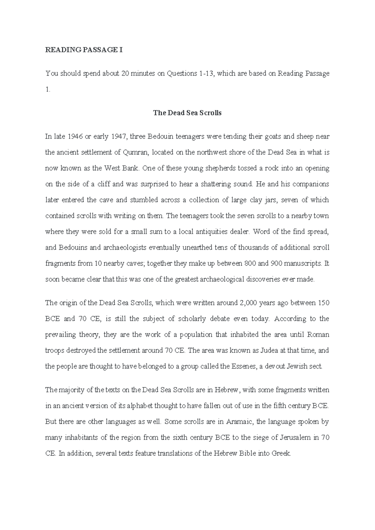 ĐỀ 1 - HOPE U STUDY WELL: READING PASSAGE I & II Insights - Studocu