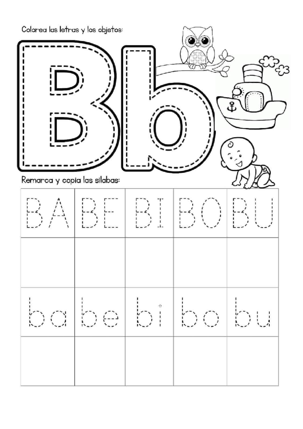 Ejercicios de Coloreo y Sílabas para Niños: Actividades Interactivas ...