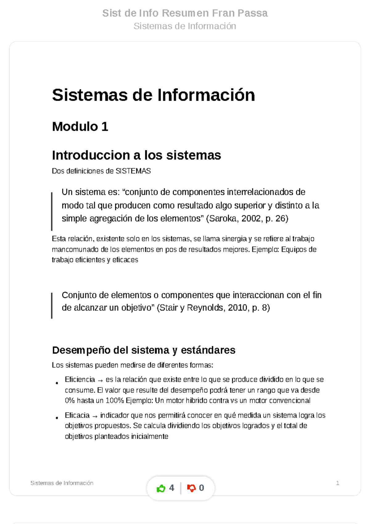 Resumen 1er Parcial - Sistemas de Información (SINFO 101) - Studocu