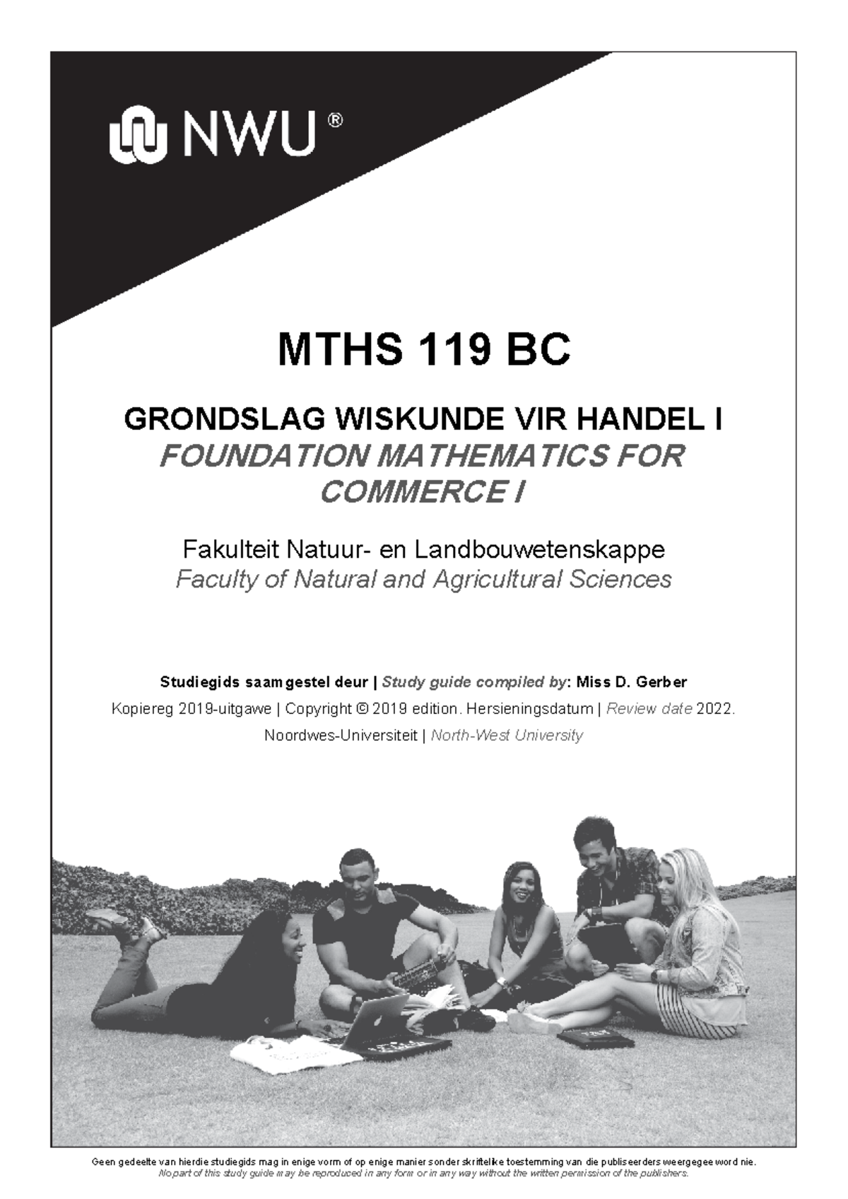 MTHS 119 Study Guide: Foundation Mathematics for Commerce I - Studocu