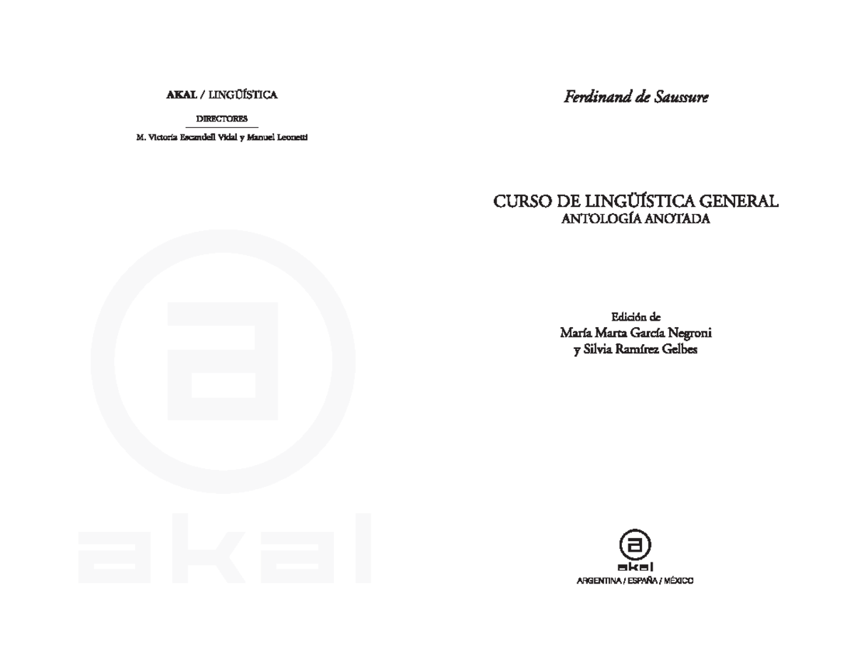 Inmutabilidad y Mutabilidad del Signo en Lingüística General (CLG ...