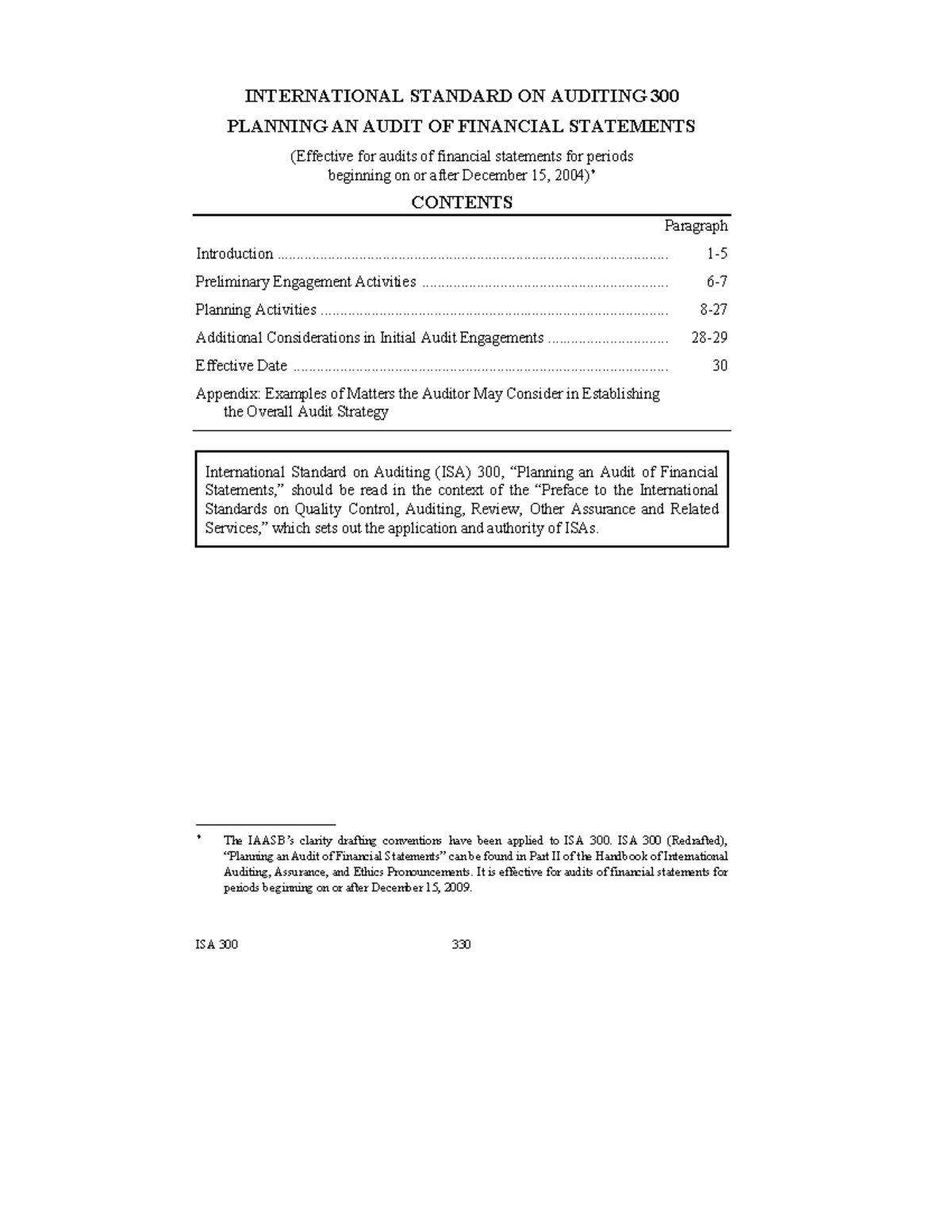 ISA 300 - Planning an Audit of Financial Statements: Standards ...