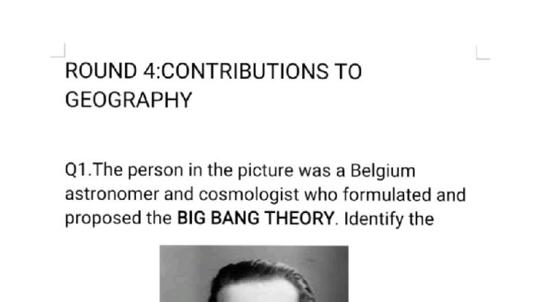 ROUND 4: GEOGRAPHY QUIZ ON KEY FIGURES AND CONCEPTS - Studocu