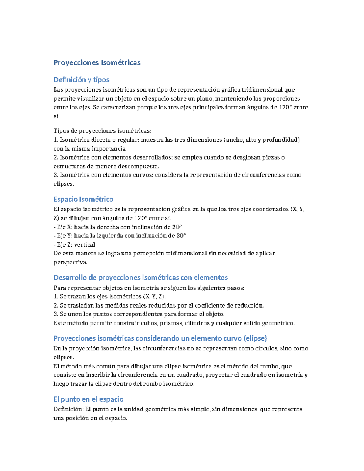 Proyecciones Isométricas: Definición y Tipos Esenciales - Studocu