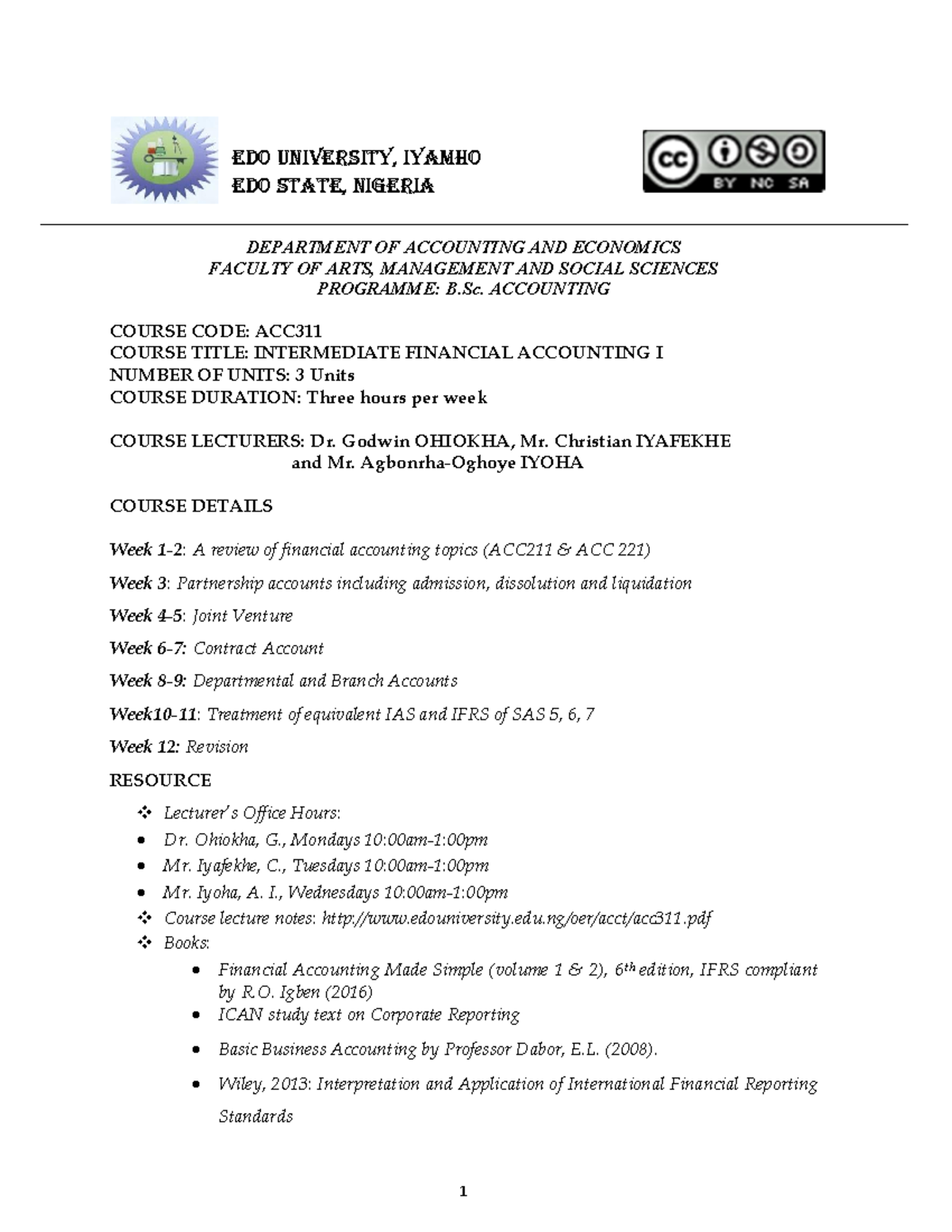 Intermediate Financial Accounting I (ACC) Lecture Notes Overview - Studocu