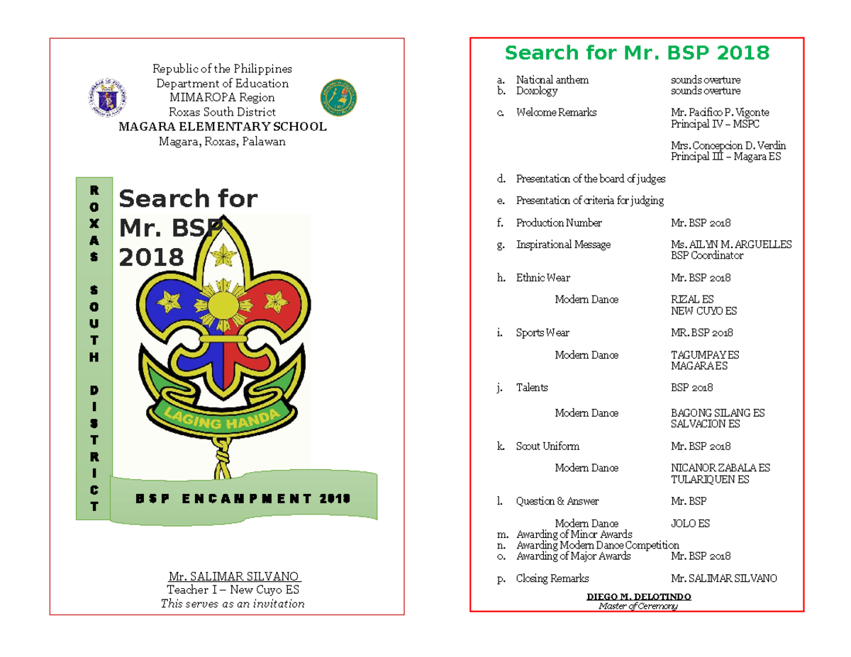 BSP Program - Republic of the Philippines Department of Education ...