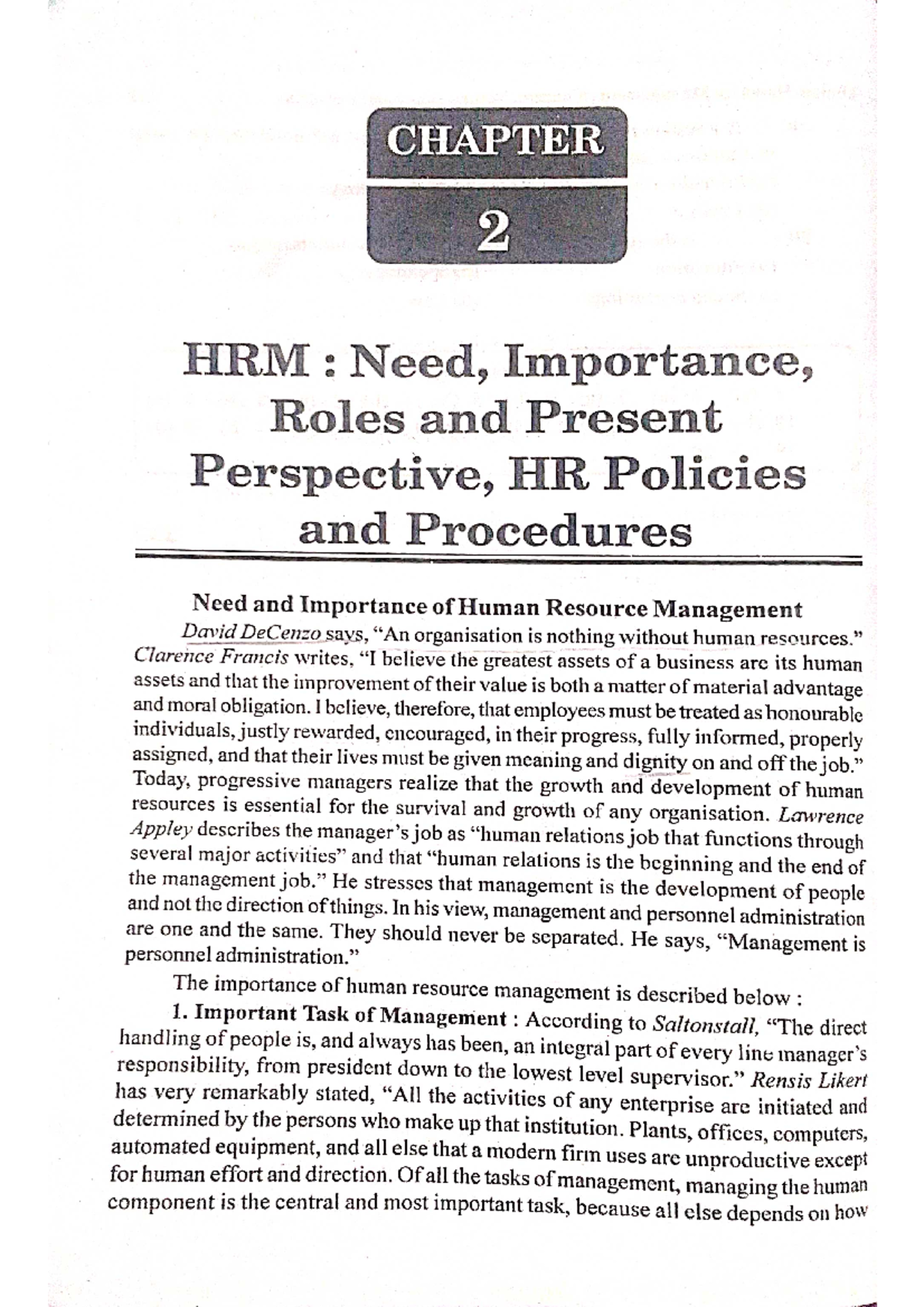 HRM: Need, Importance, Role, and Current Perspectives on Policies - Studocu