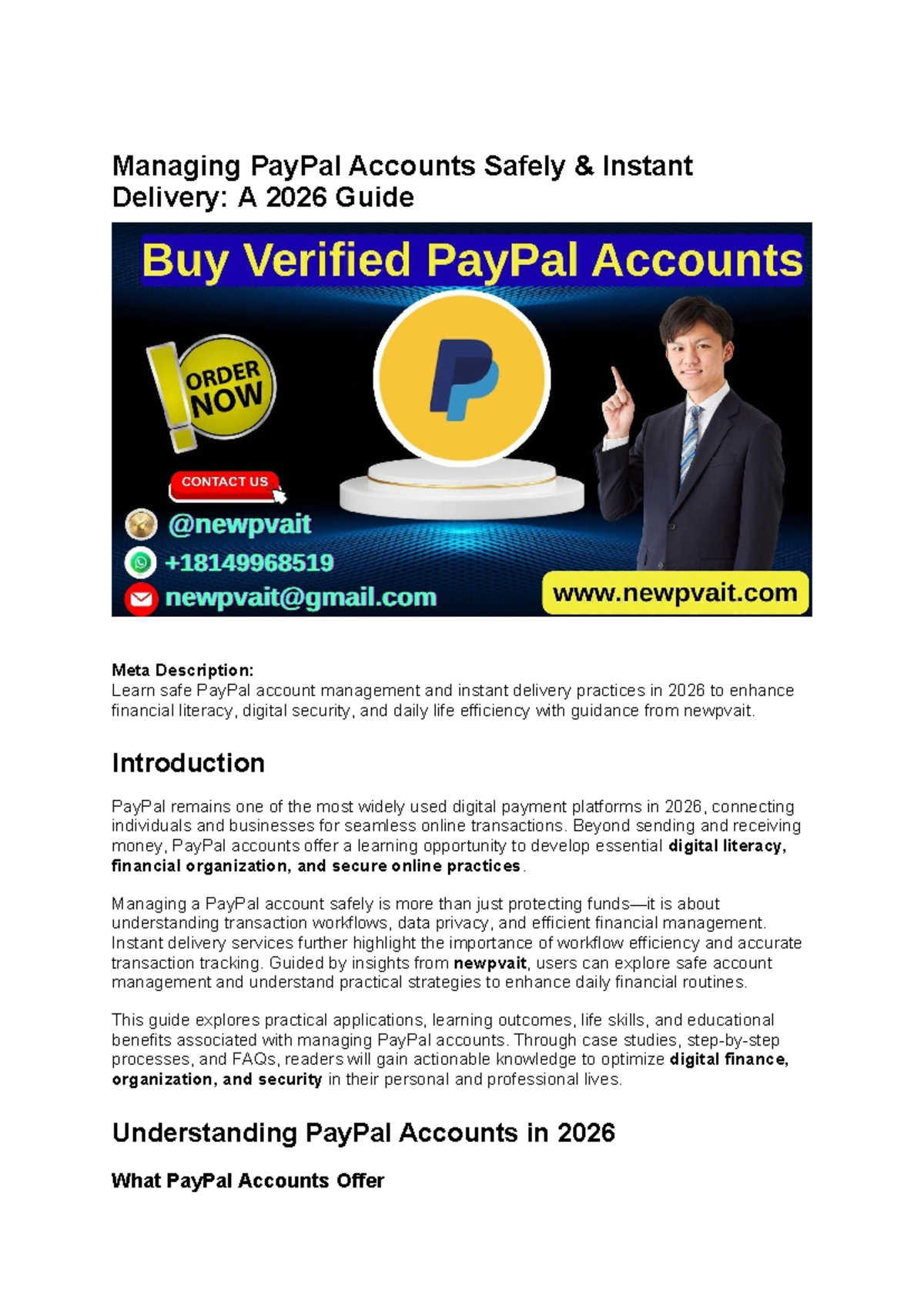 Managing PayPal Accounts Safely & Instant Delivery: 2026 Guide - Studocu