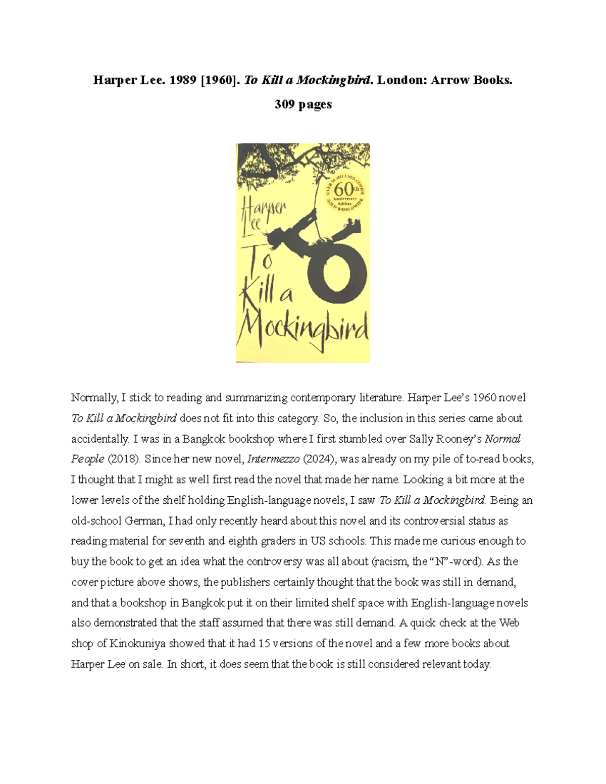 Harper Lee's To Kill a Mockingbird: A Critical Analysis (ENG 101) - Studocu