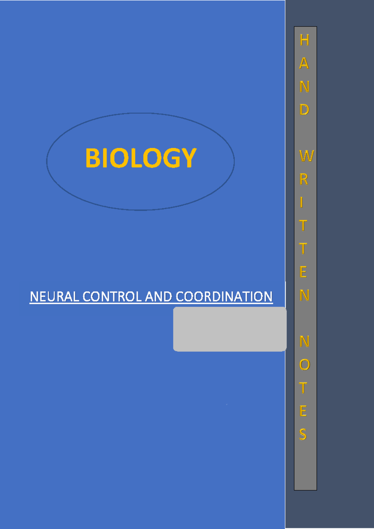 BIOLOGY NEURAL CONTROL AND COORDINATION HANDWRITTEN NOTES - Studocu