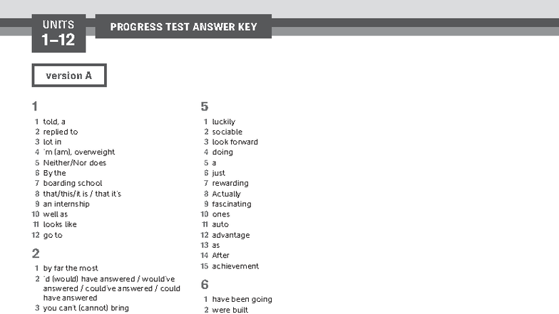 PB Am E B1+ Year Test U1-12 Answer Key - Studocu