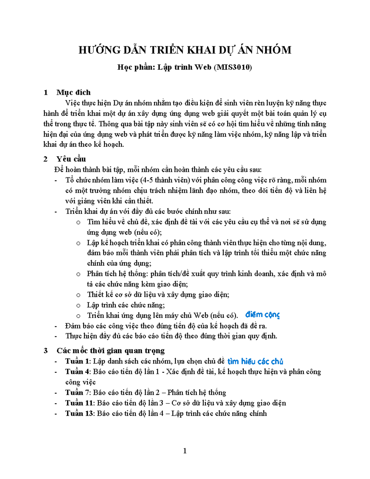 Hướng Dẫn Triển Khai Dự Án Nhóm - MIS3010 (Lập Trình Web) - Studocu
