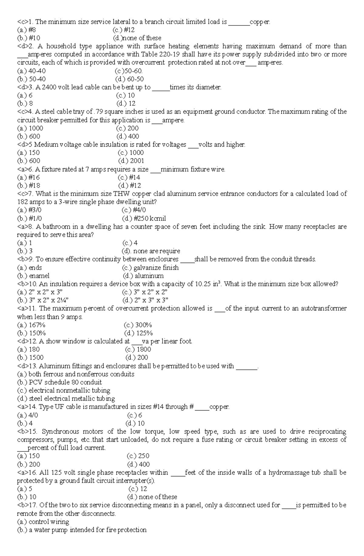 Op exam 1-a 001 2 - yes - 1. The minimum size service lateral to a ...