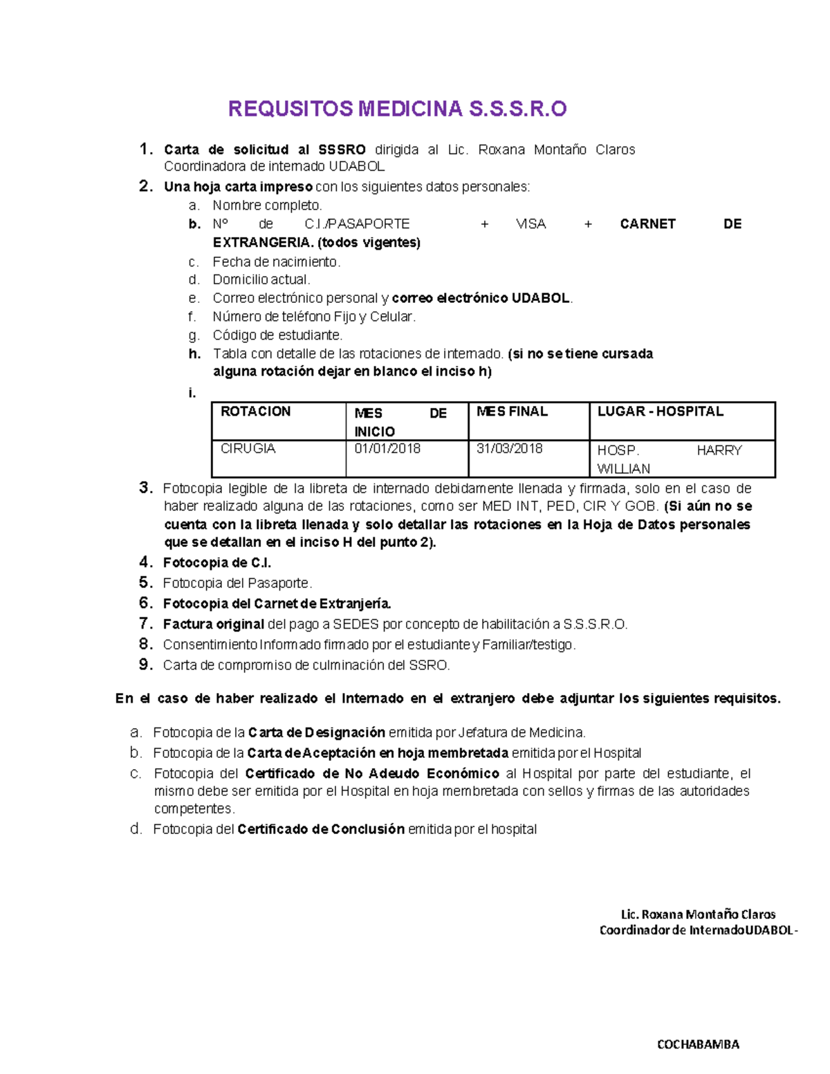 Requisitos para S.S.S.R.O 2025 - Carta de Solicitud y Documentación ...