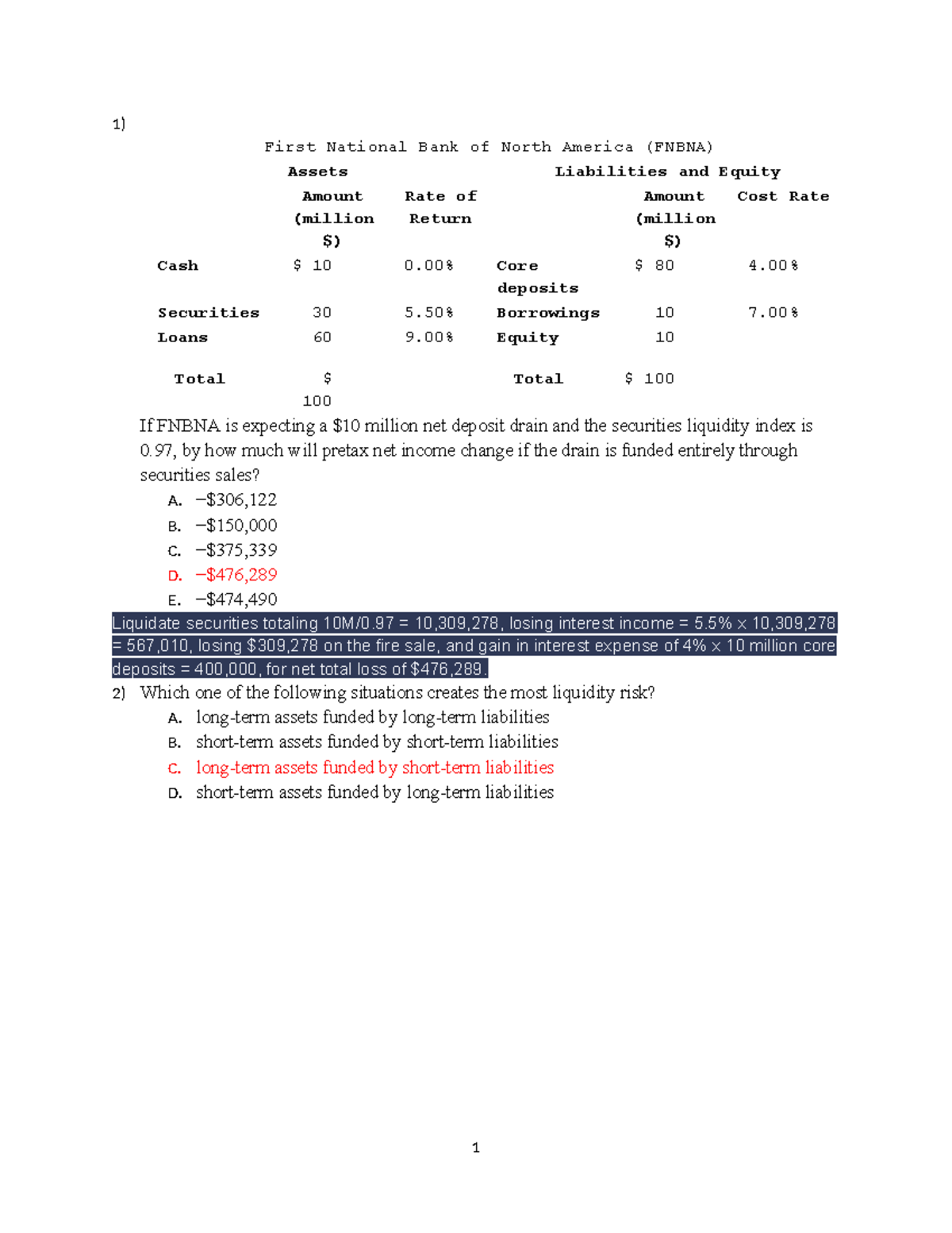 Credit risk - bkhvh,x - 1) First National Bank of North America (FNBNA ...