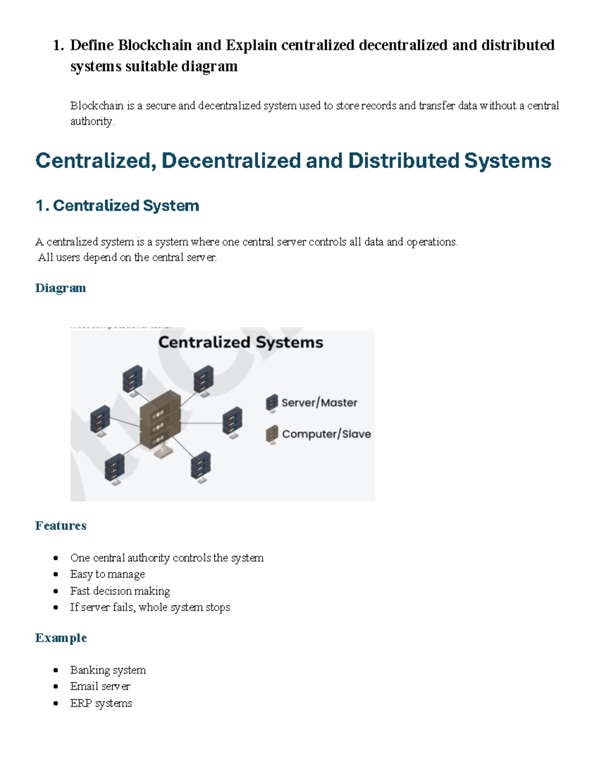 Blockchain Concepts: Centralized, Decentralized & Distributed Systems ...