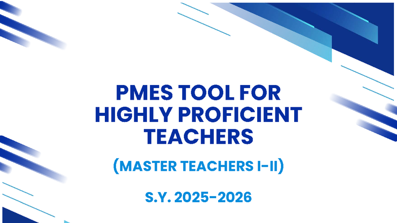 Annex C-3 PMES Tool for Highly Proficient Teachers (MTI-MTII) - Studocu
