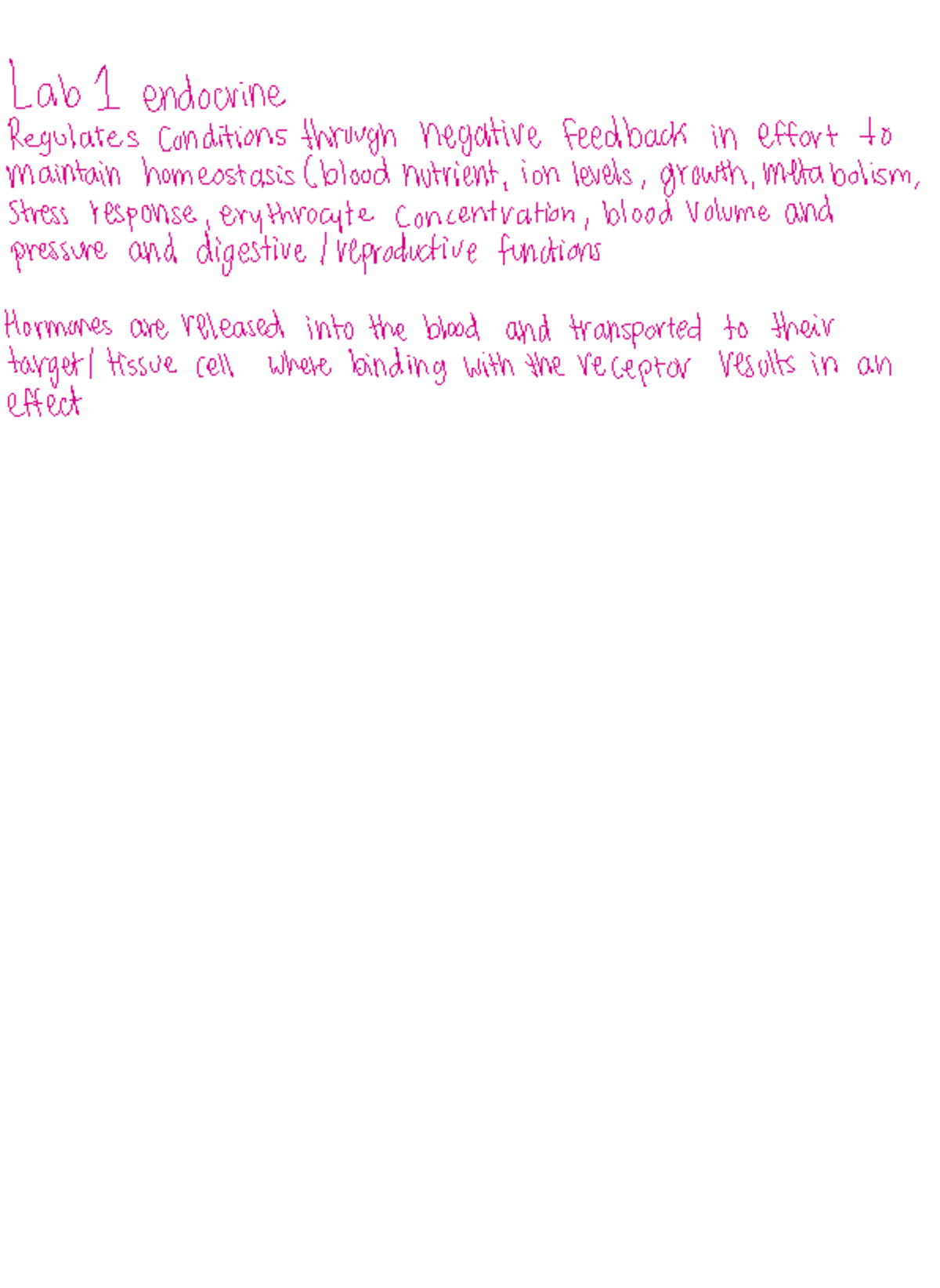 Endocrine System Lab 1: Homeostasis and Hormonal Regulation - BIOL 2402 ...