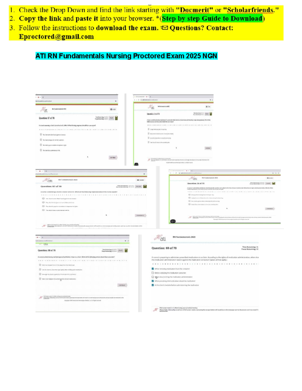 ATI RN Fundamentals Nursing Proctored Exam Study Guide 2023-2025 - Studocu
