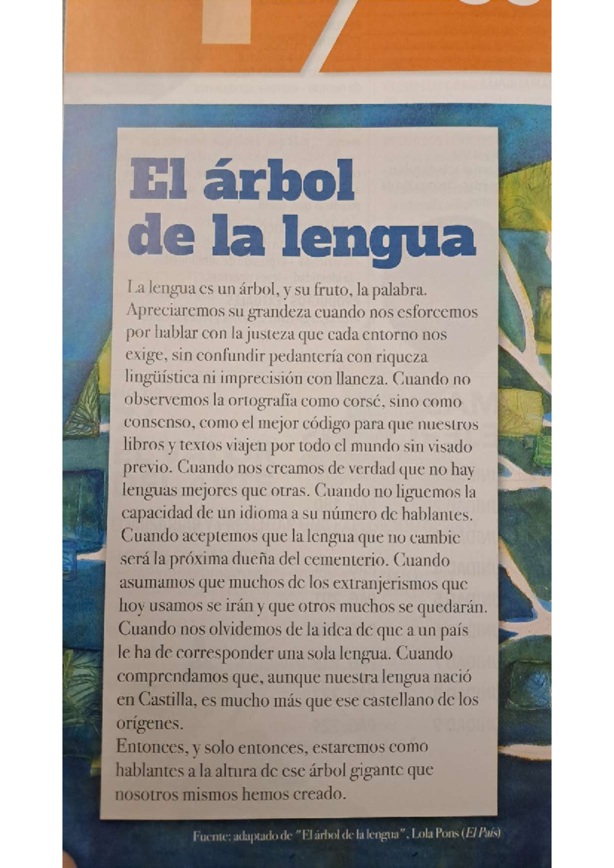 El árbol de la lengua: Reflexiones sobre la riqueza lingüística y el ...