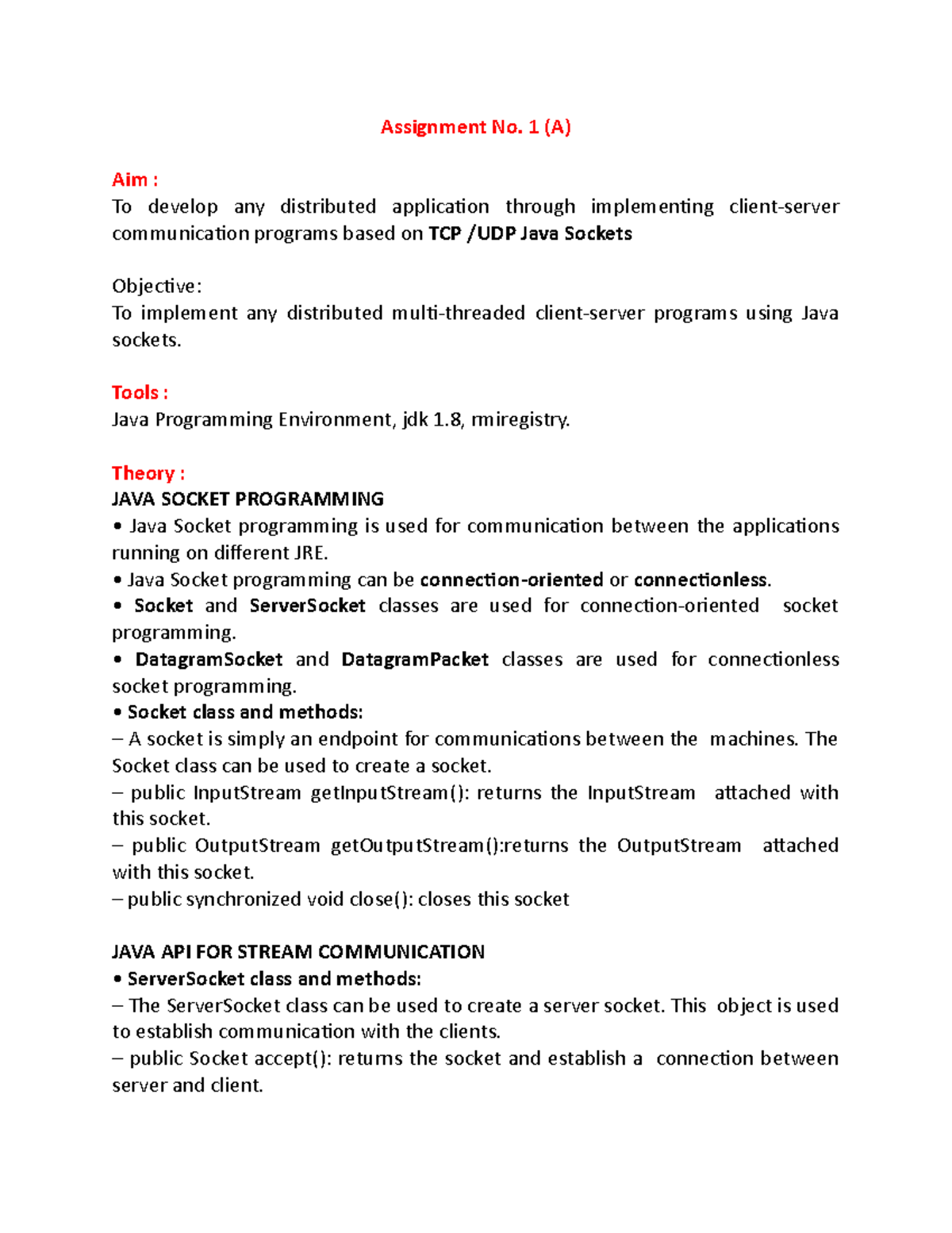 SPPU BE IT SEM 8 Computer Lab X Lab Manual - Assignment No. 1 (A) Aim ...