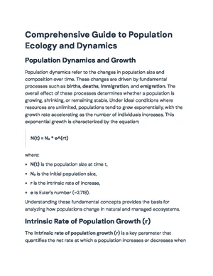Population Ecology - Study Notes & Assignments - Studocu