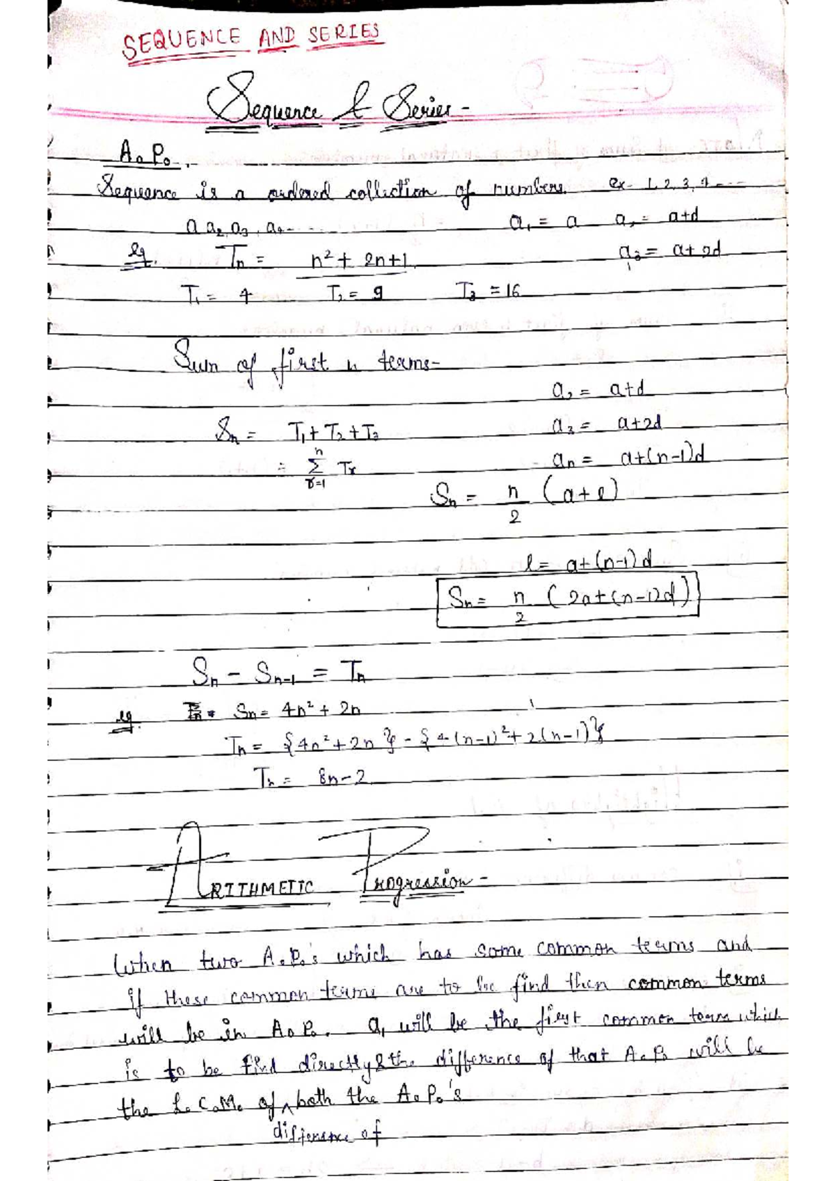 SEQUENCE AND SERIES: A.P. & G.P. Concepts for IIT-JEE (Class 11) - Studocu