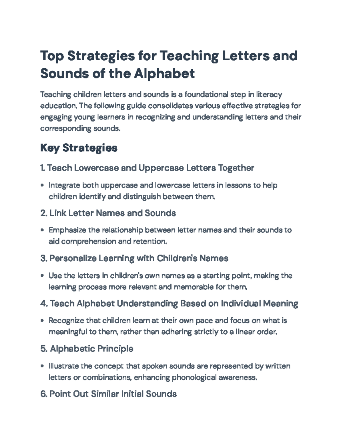 Top Strategies for Teaching Alphabet Letters and Sounds: A Guide - Top ...