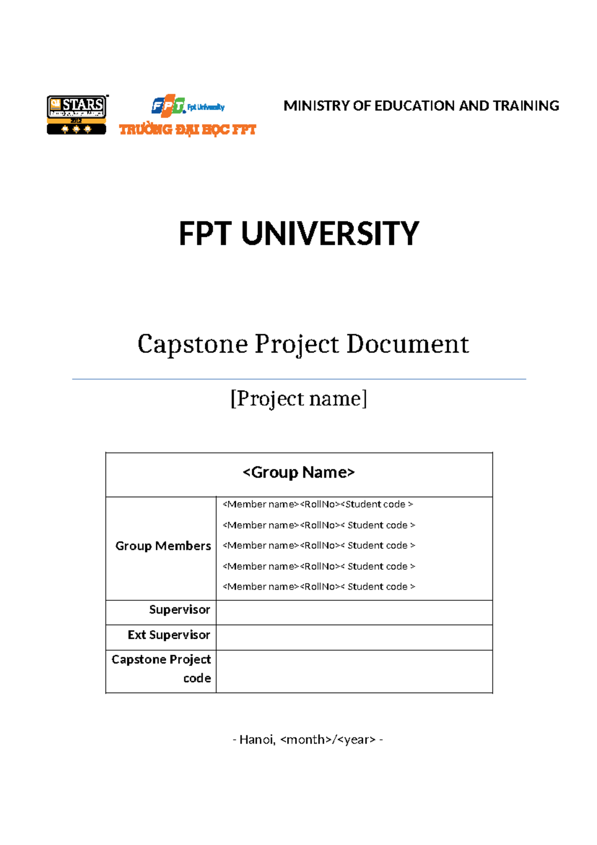 Final Project Report (Capstone Project) - FPT University - Studocu