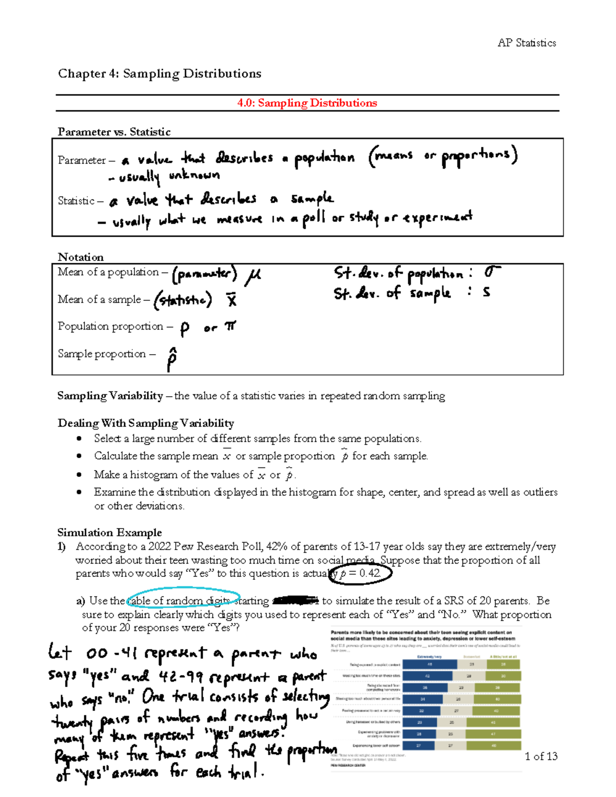 AP Statistics Chapter 4: Sampling Distributions Overview and Key Concepts - Studocu