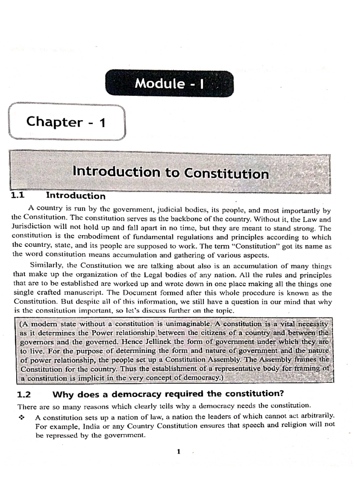 Indian Constitution Module-1: Understanding Its Importance and ...