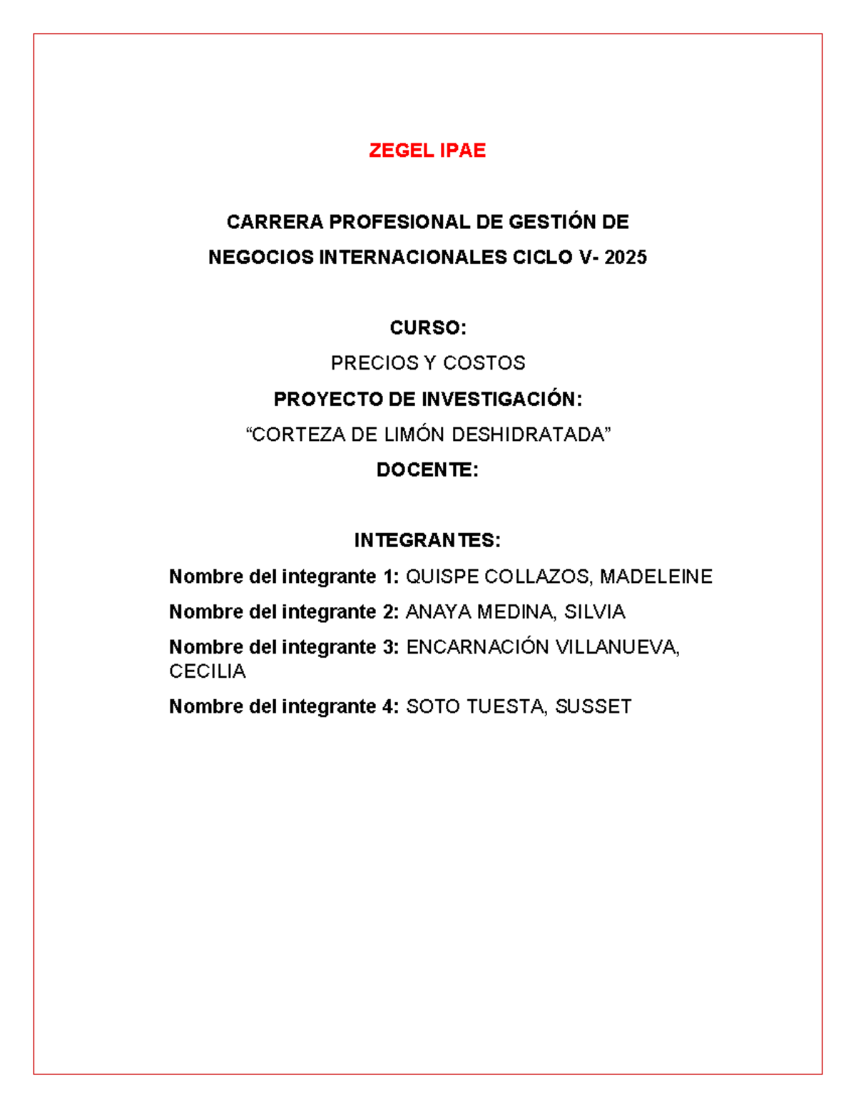 Precios y Costos en la Exportación de Corteza de Limón - ZEGEL IPAE ...