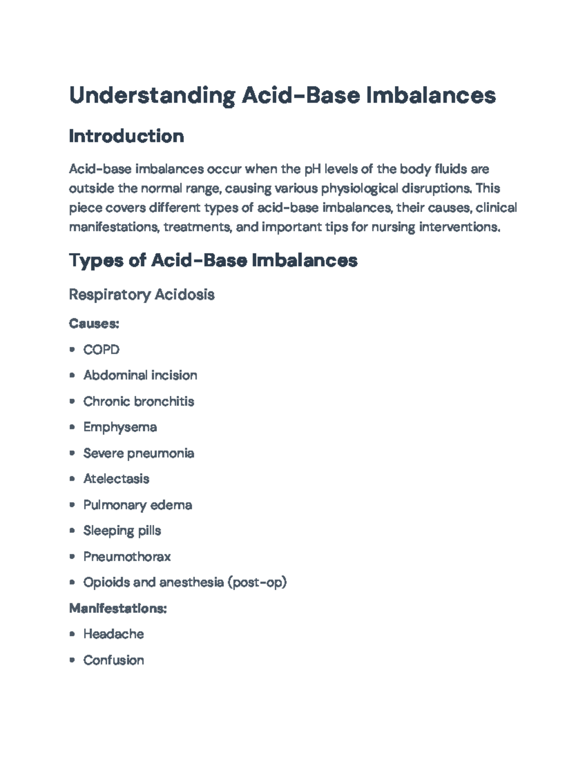 Understanding Acid-Base Imbalances: Causes, Treatments & Nursing Tips ...