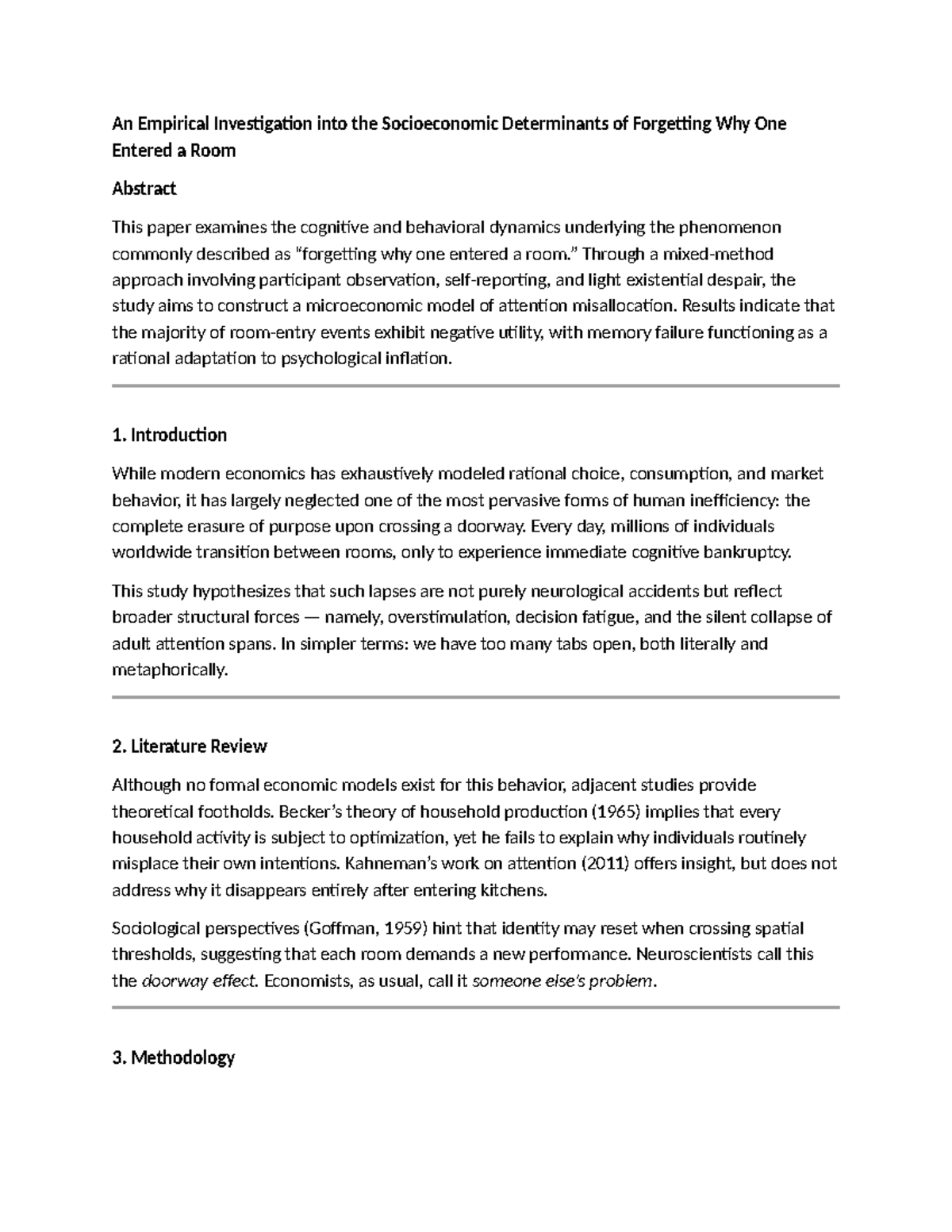Socioeconomic Factors in Room Entry Forgetting: An Empirical Study ...