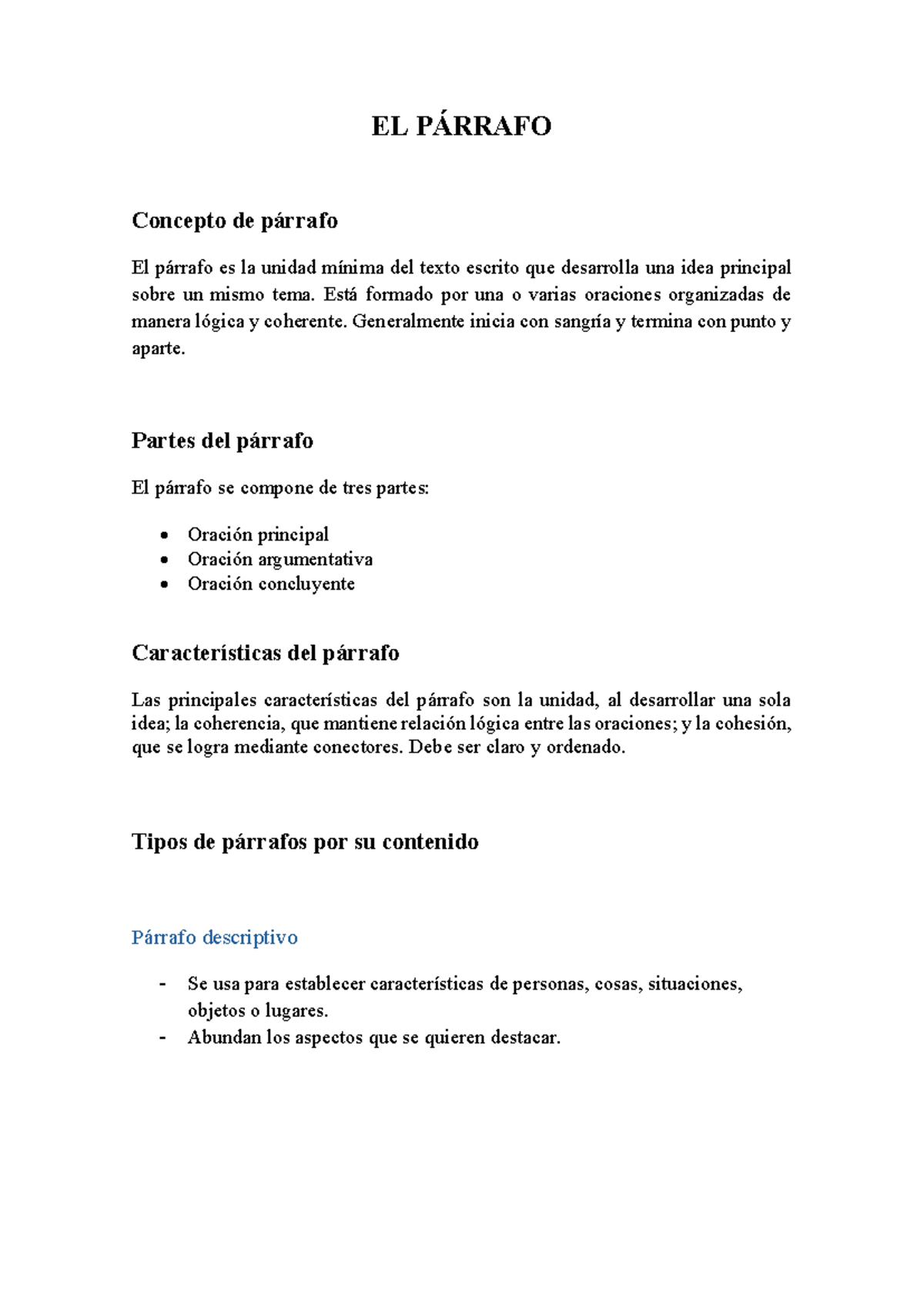 Gomez Carlos U1 T4 Taller: Concepto y Tipos de Párrafos - Studocu