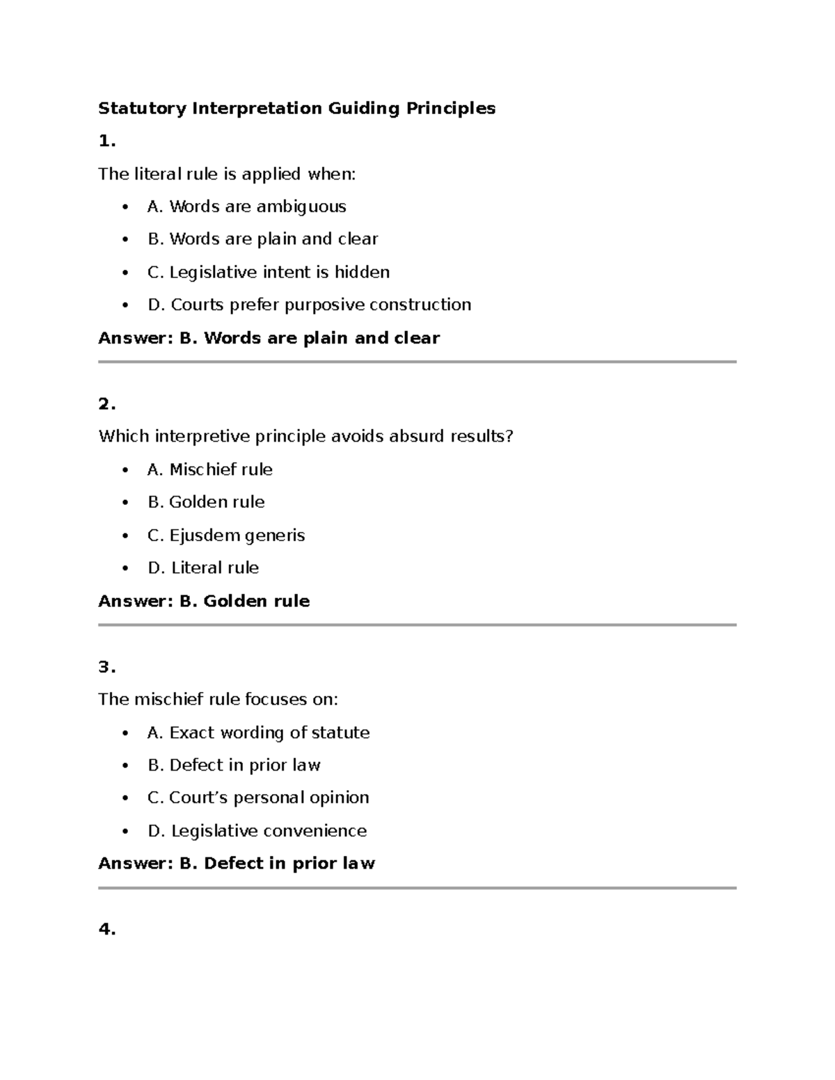 Statutory Interpretation Principles: Key Rules & Concepts - Studocu
