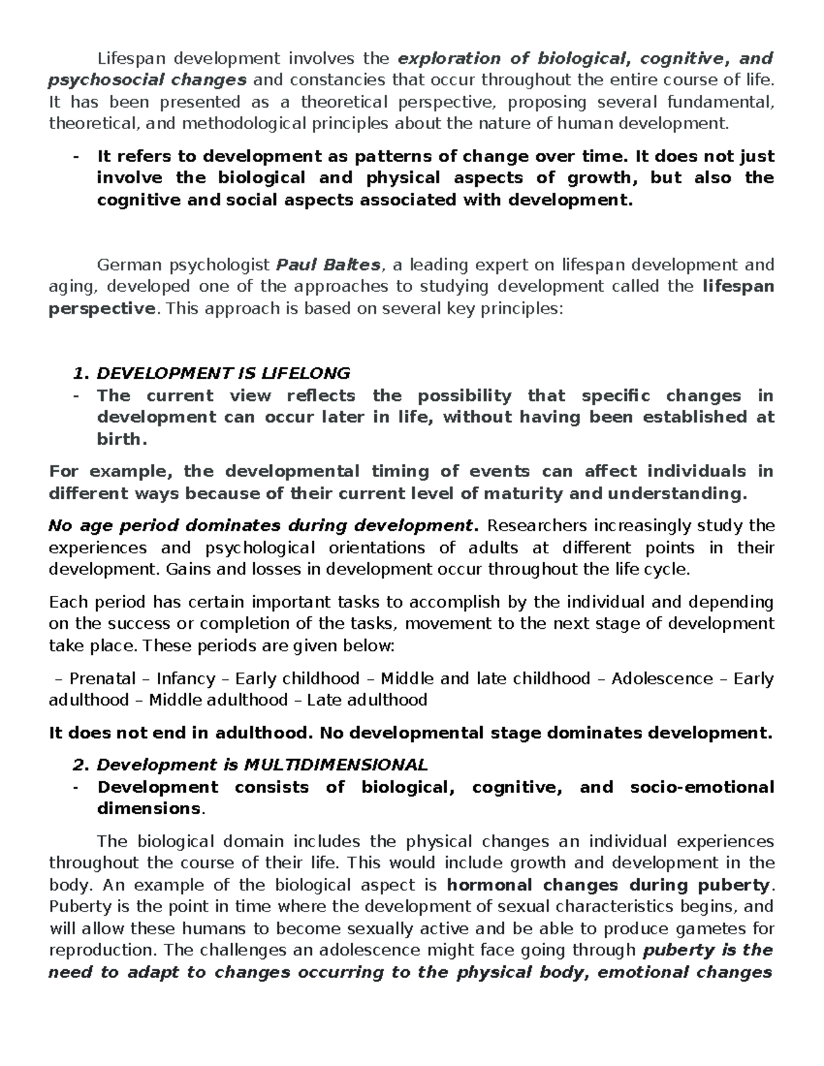 Lifespan Development: Key Principles by Paul Baltes on Human Growth ...