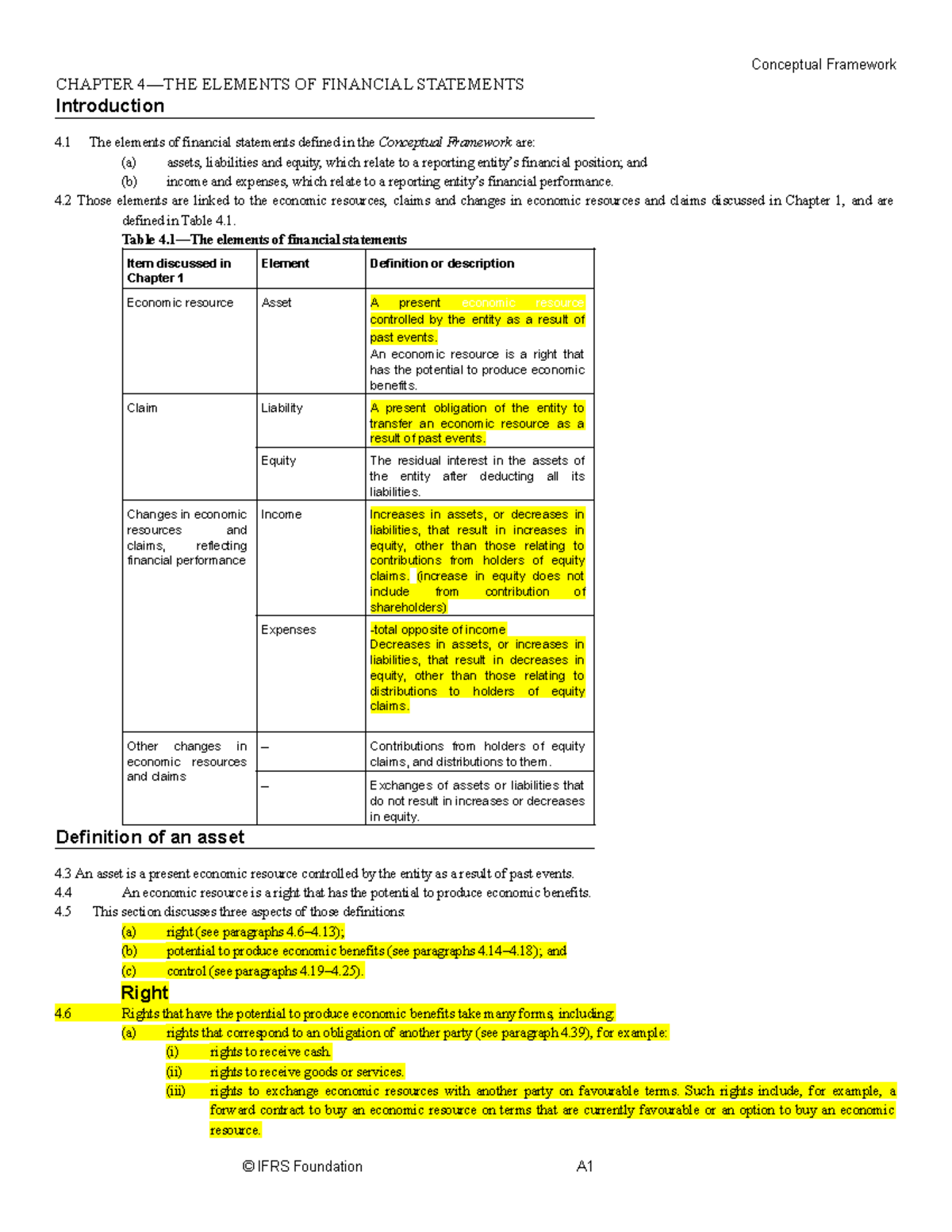 Conceptual Framework: Elements of Financial Statements (Chapter 4 ...