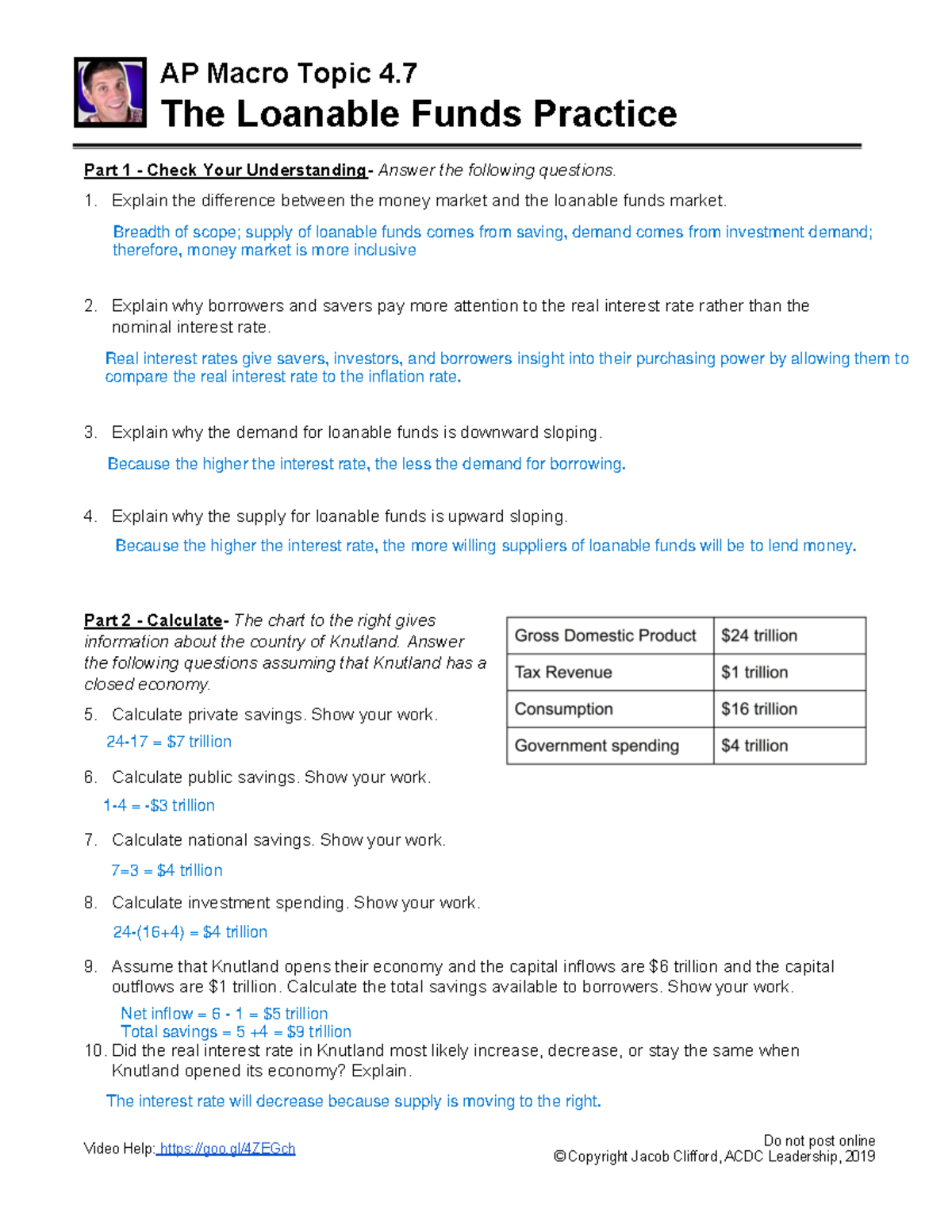 Macro WS 4.7 - The Loanable Funds Market Practice Questions - Studocu