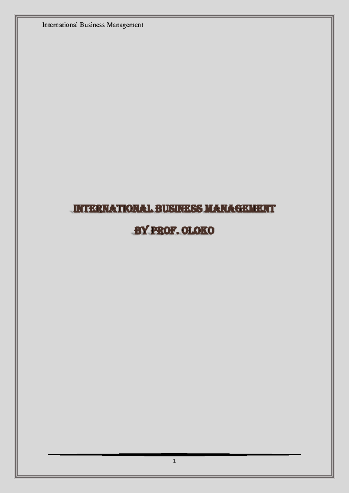 International Business Management Overview - IBM 101 Notes - Studocu