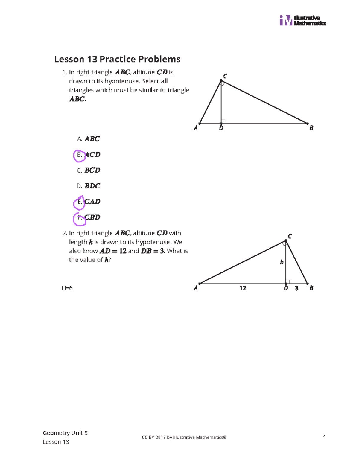 Geometry-3-13-Lesson-Practice-Problem-Set-for-Review - Studocu