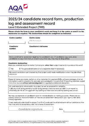 EPQ Presentation Guide - EPQ PRESENTATION GUIDE PAPERWORK TO BE ...